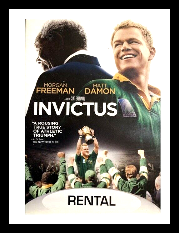 Invictus DVD THE MOVIE RENTAL EXCLUSIVE Morgan Freeman Matt Damon Clint ...