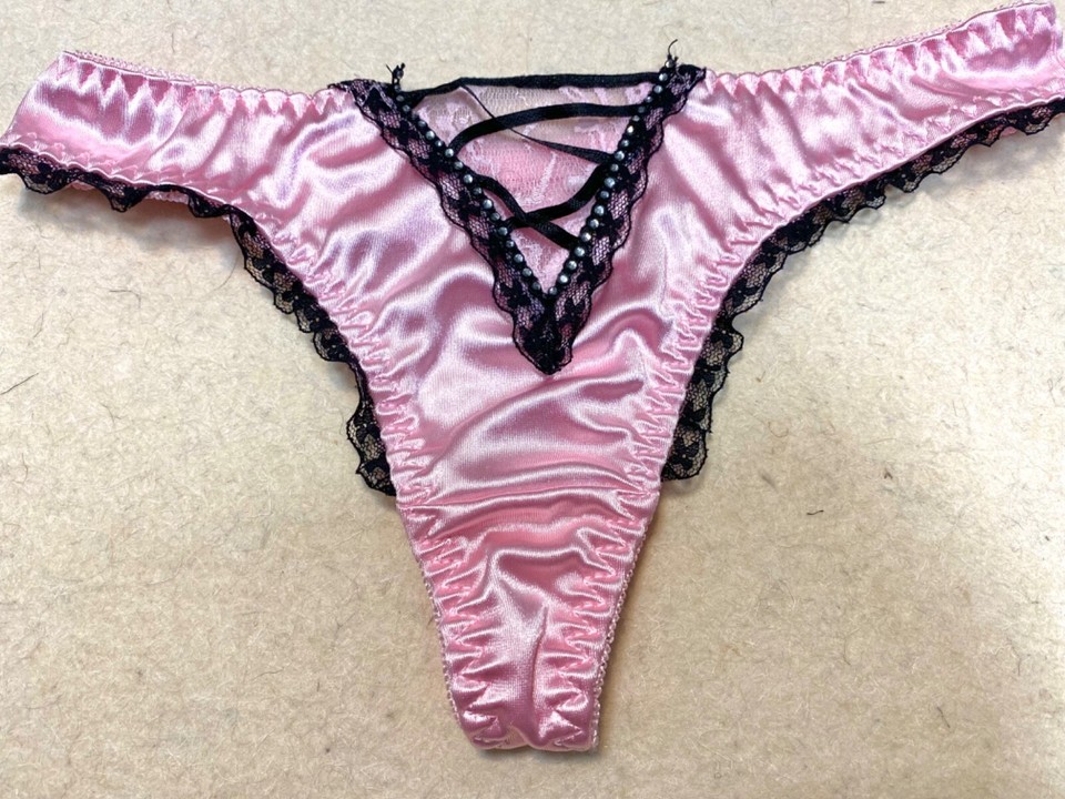 SEXY SHINY SILK G-STRING PANTIE PINK THONG WOMAN UNDERWEAR LINGERIE | eBay