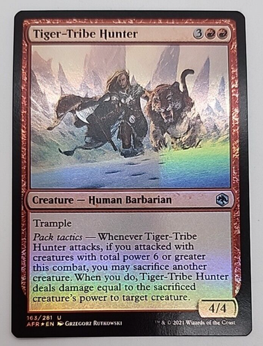 MTG Tiger-Tribe Hunter Adventures in the Forgotten Realms 163/281 Foil ...