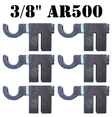 6pc 3/8" AR500 Hardened Steel Shooting Target T-Post Hook - Metal Range ...