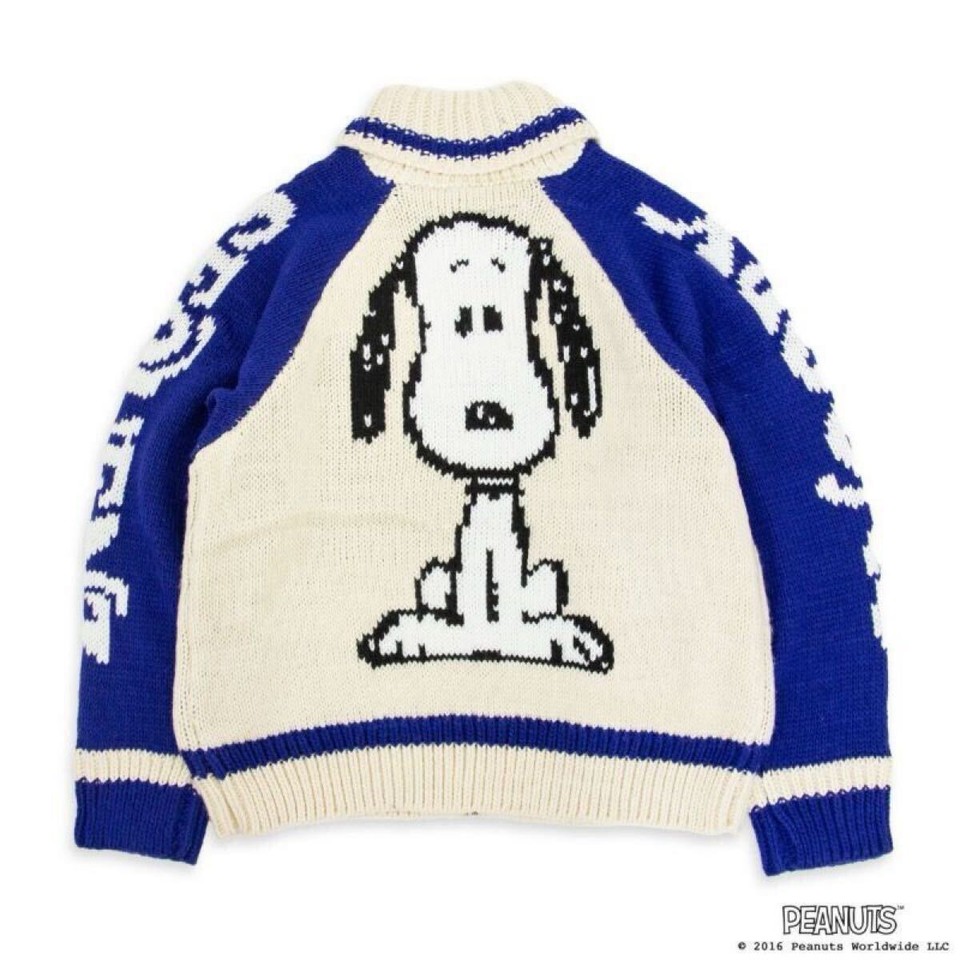 Sequenz Peanuts Snoopy Multicolor Cowichan Knit Cardigan Sweater S | eBay