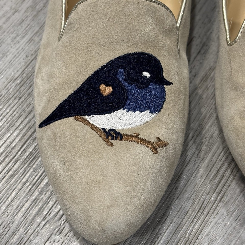 C. Wonder Suede Embroidered Blue Bird Loafer Flats Size 9 Women’s Small ...