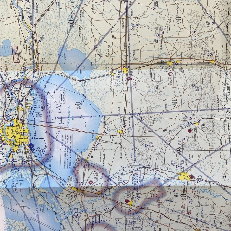 Sectional Aeronautical Chart Map 1972 Jacksonville Atlanta New Orleans ...