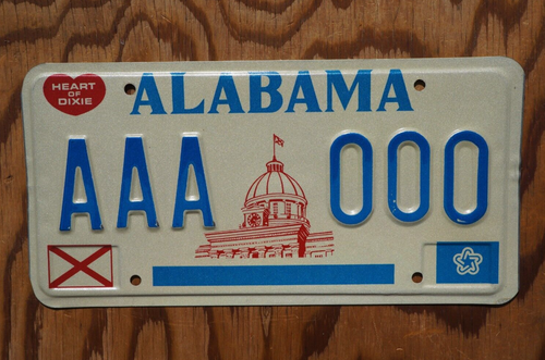 1976 Alabama BICENTENNIAL SAMPLE License Plate - Nice Original # AAA ...