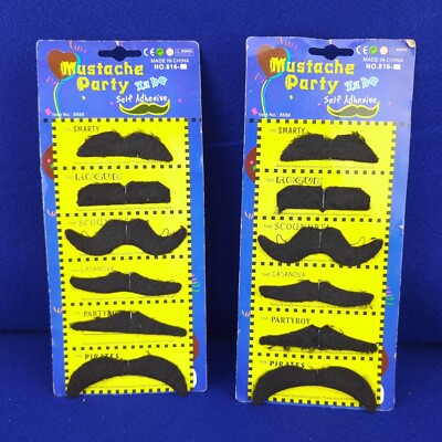 2x Set of 12 Funny Costume Funny Party Humor Fake Moustache Mustaches ...