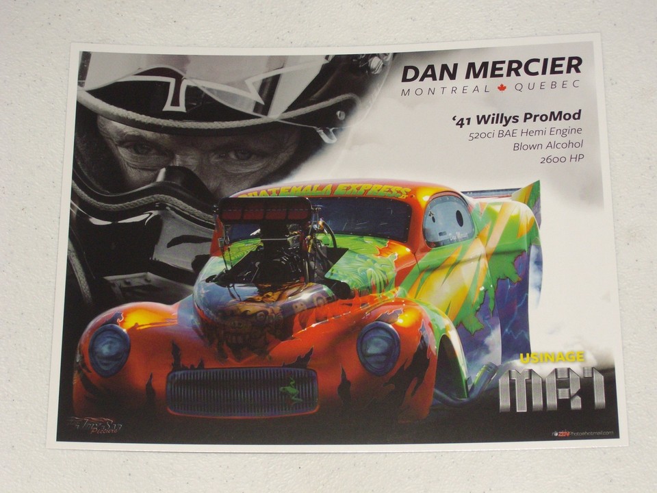 2016 DAN MERCIER NHRA TOP ALCOHOL DRAGSTER / PRO MOD DOUBLE SIDED ...