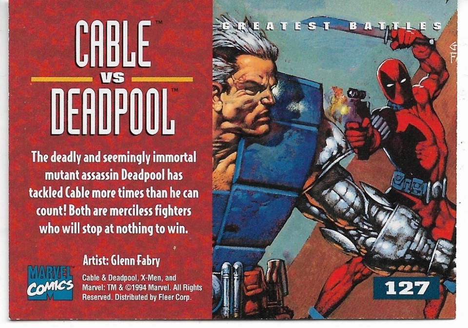 Cable Vs Deadpool X-Men 95 Fleer Ultra 127 Trading Card Ungraded | eBay