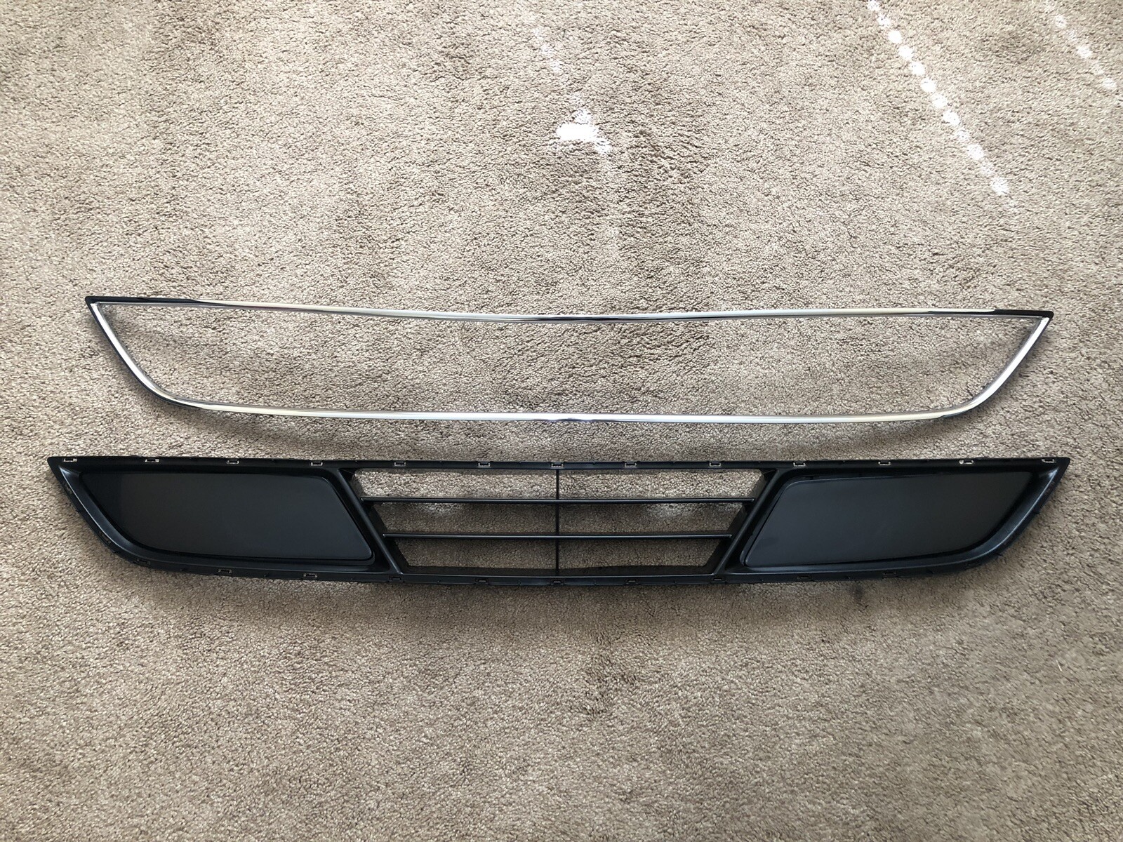 Front Bumper Lower Grille Bezels & Center Chrome Molding Genesis Sedan ...