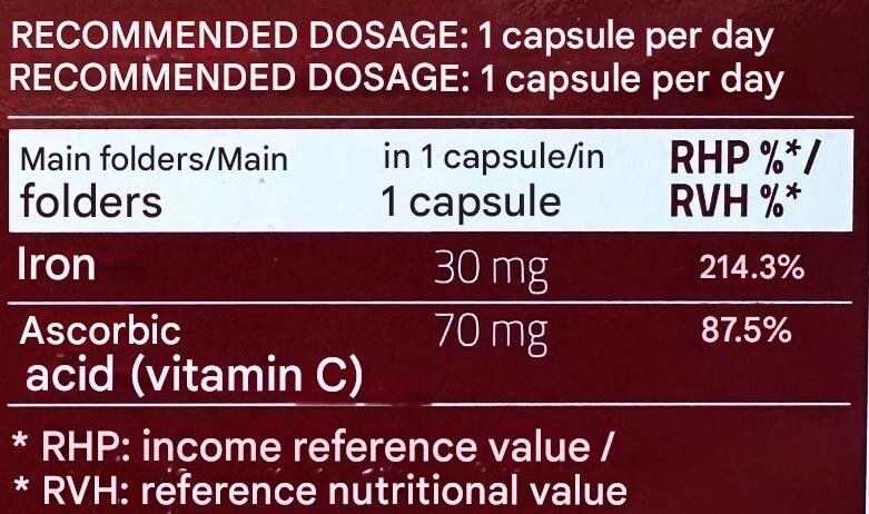 SIDERAL Forte 120 Capsules Iron Supplement with Vitamin C | eBay