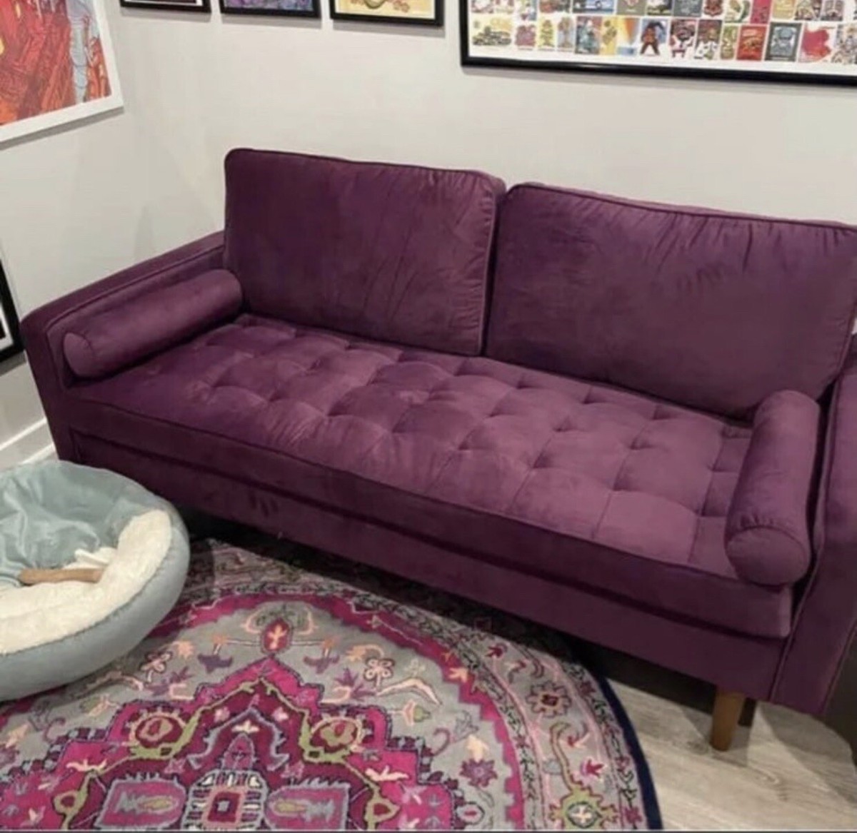 Mid Century Modern Purple Couch