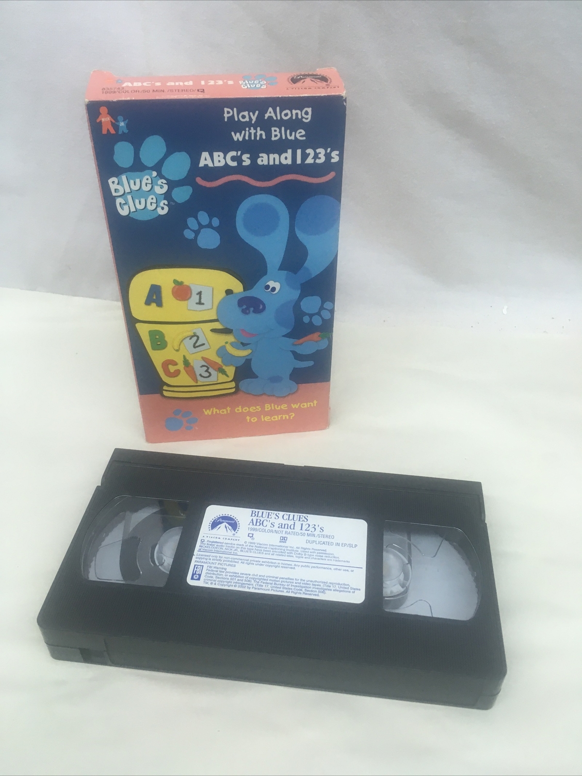 BLUE'S CLUES Play Along With ABC's and 123's Vhs Video Tape 1999 Nick ...