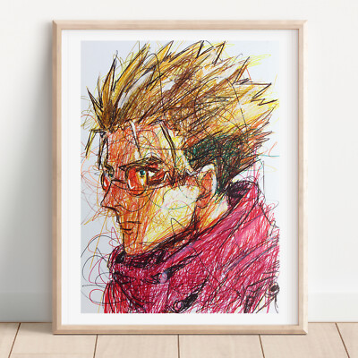 Vash the Stampede Ballpoint Pen Print, Trigun Art Poster | eBay