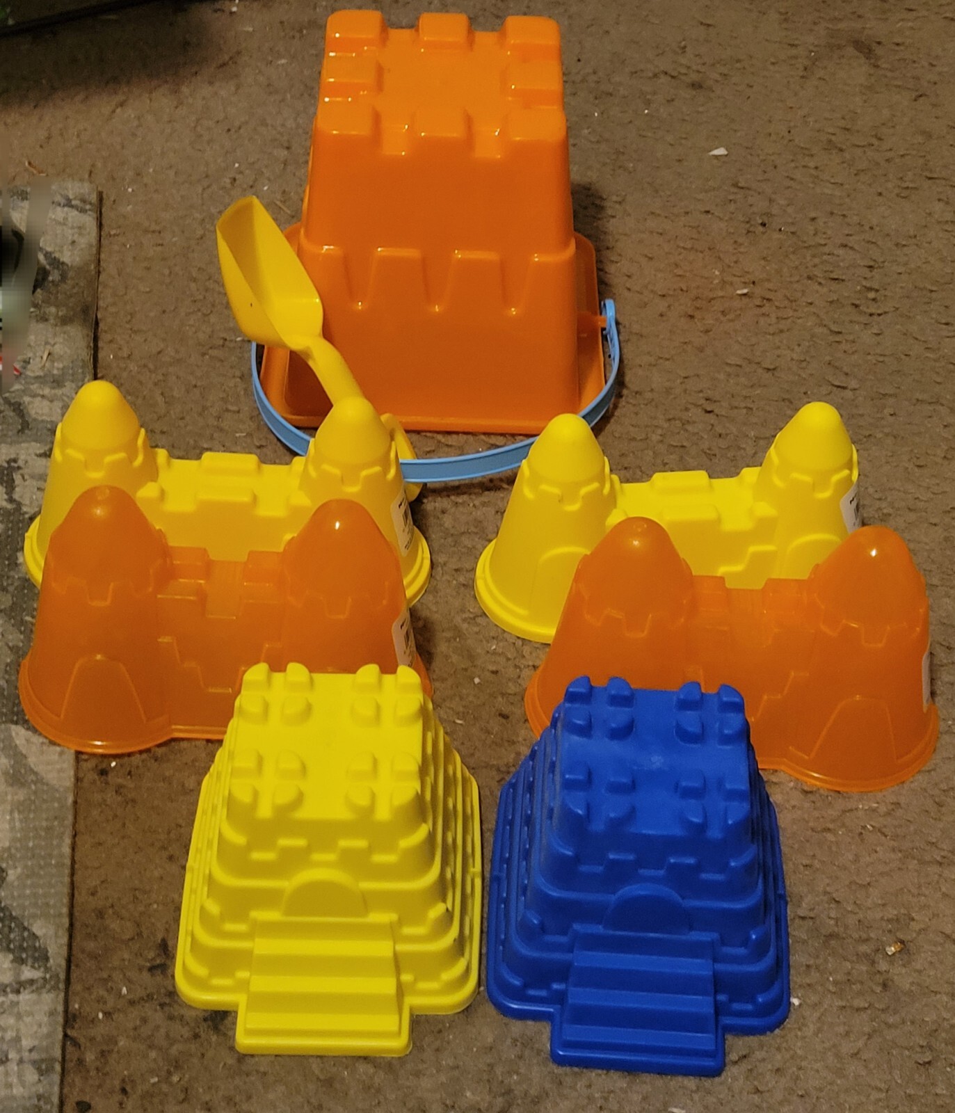 Play Day Sand Castle Toys 7 Orange Blue Yellow Lot B | eBay