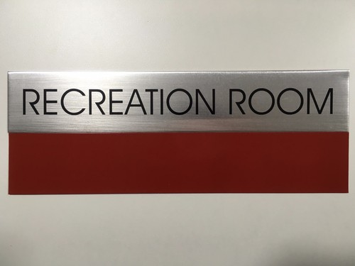 RECREATION ROOM SIGN - BRUSHED ALUMINUM (ALUMINUM SIGN.....-REF24-1027 ...
