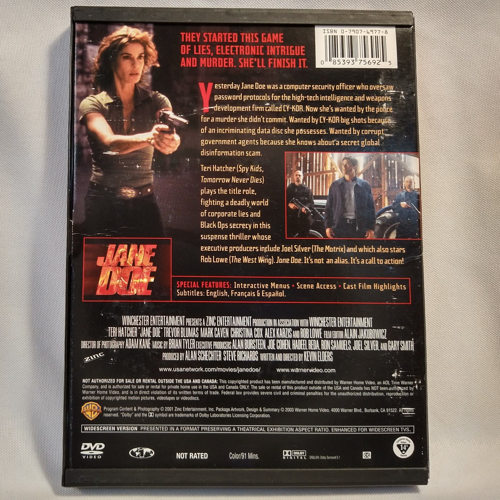 Jane Doe (DVD, 2003, Widescreen Full Frame) Rob Lowe, Teri Hatcher ...