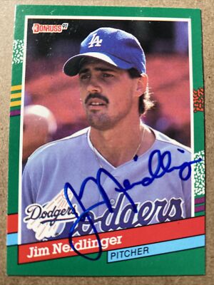 1991 Donruss #713 Jim Neidlinger AUTOGRAPHED Card - Los Angeles Dodgers ...