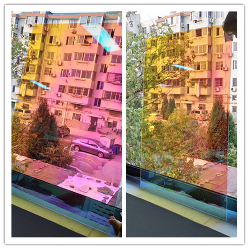 Rainbow Effect Iridescent Window Film Stained Glass Sticker Dichroic ...