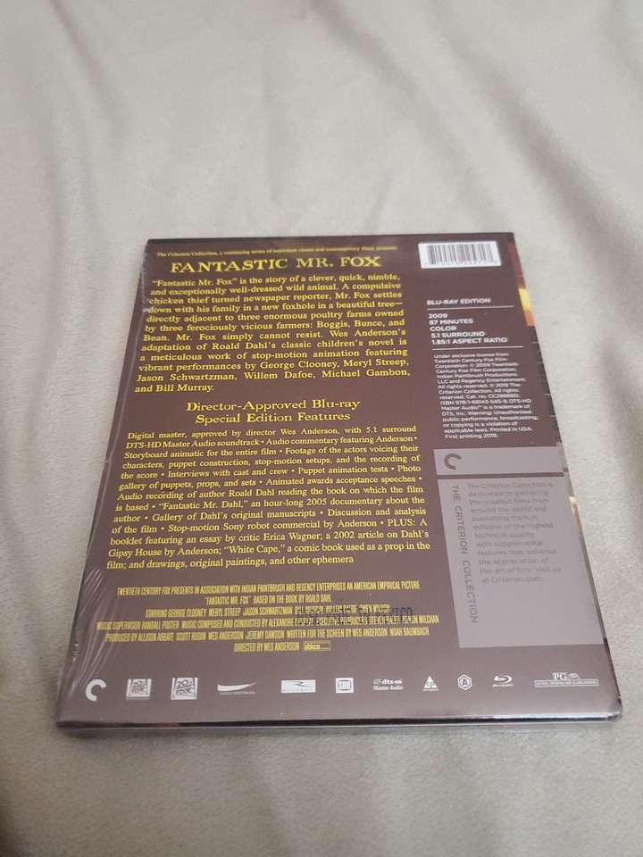 Fantastic Mr. Fox (Criterion Collection) Blu-ray - Wes Anderson - New ...