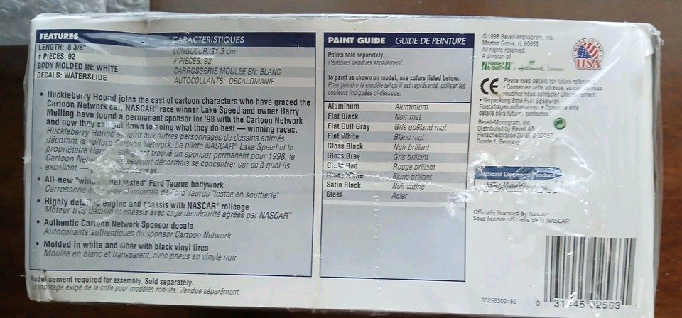 SEALED Revell Monogram 1998 Cartoon Network Lake Speed #9 Ford Taurus ...