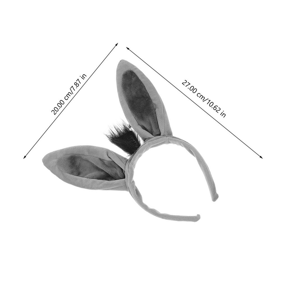 3 Pcs Donkeys Costume Accessory Set Animal Ears Cosplay Headband Wolf ...