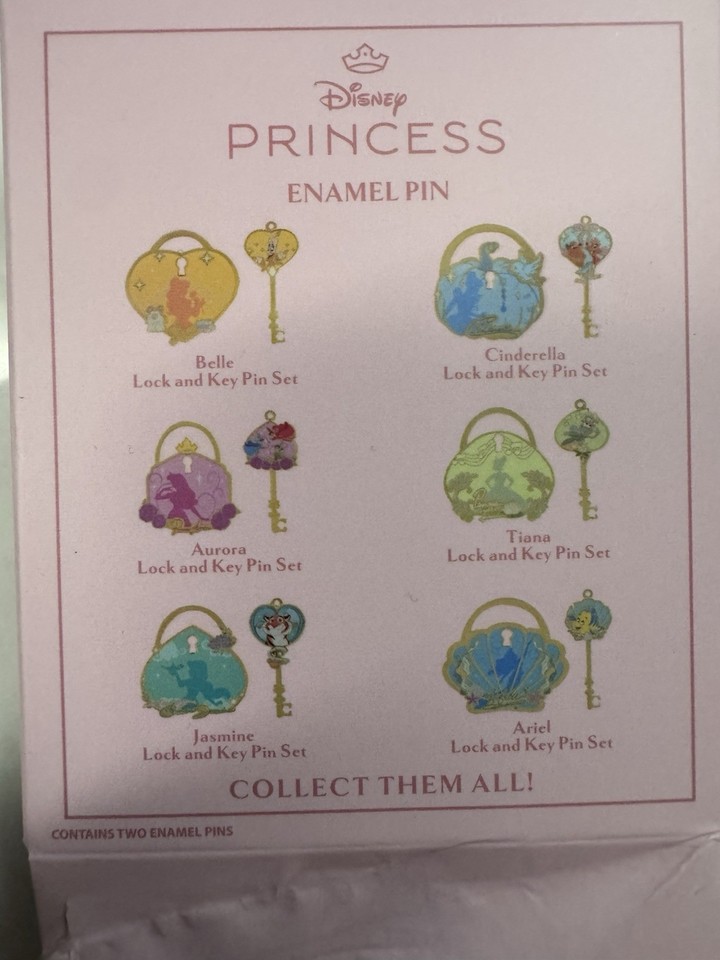 Loungefly Disney Princess Lock and Key Enamel Pin Set - Cinderella | eBay