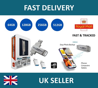 Omega Photo Backup Stick Easy Backup Solution for Windows, MAC, iPhone, Android | eBay UK