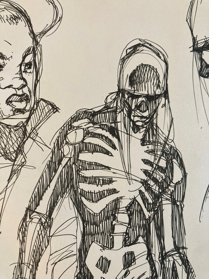 Very Beautiful Drawing Dead Skeleton 1990 Curiosity Art Ink War Man Art ...