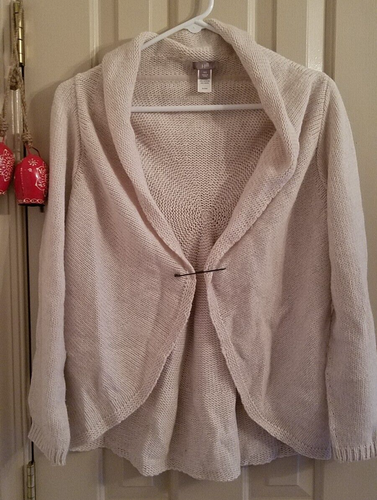 J. jill pin closure cardigan back pattern biege wool blend sweater XS ...