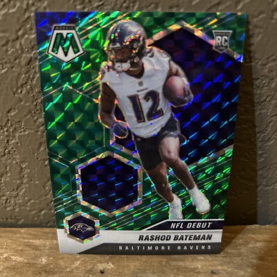 Rashod Bateman NFL Debut Rookie Panini 2021 Mosaic Football #249 Green ...