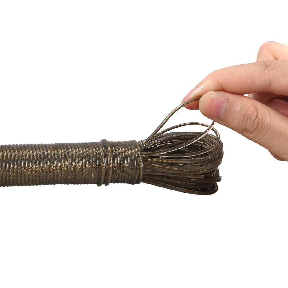 50m Steel Core Washing Line Rope Strong Thick Laundry Outdoor Clothes ...