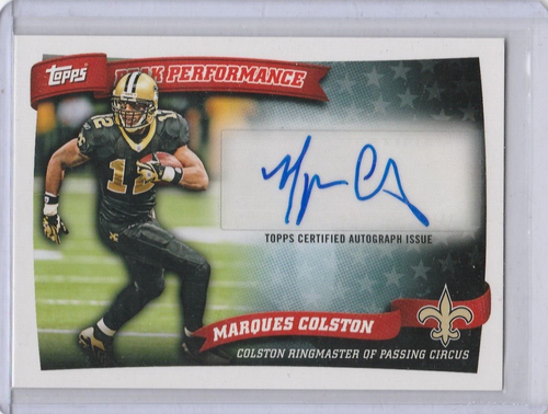 Marques Colston Auto 2010 Topps Peak Performance #PPA-MC Autograph ...