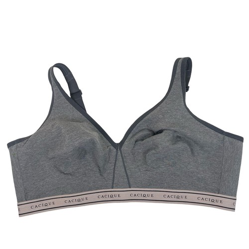 Cacique Gray Unlined Full Coverage No Wire Bra Women's Size 46DD Soft ...