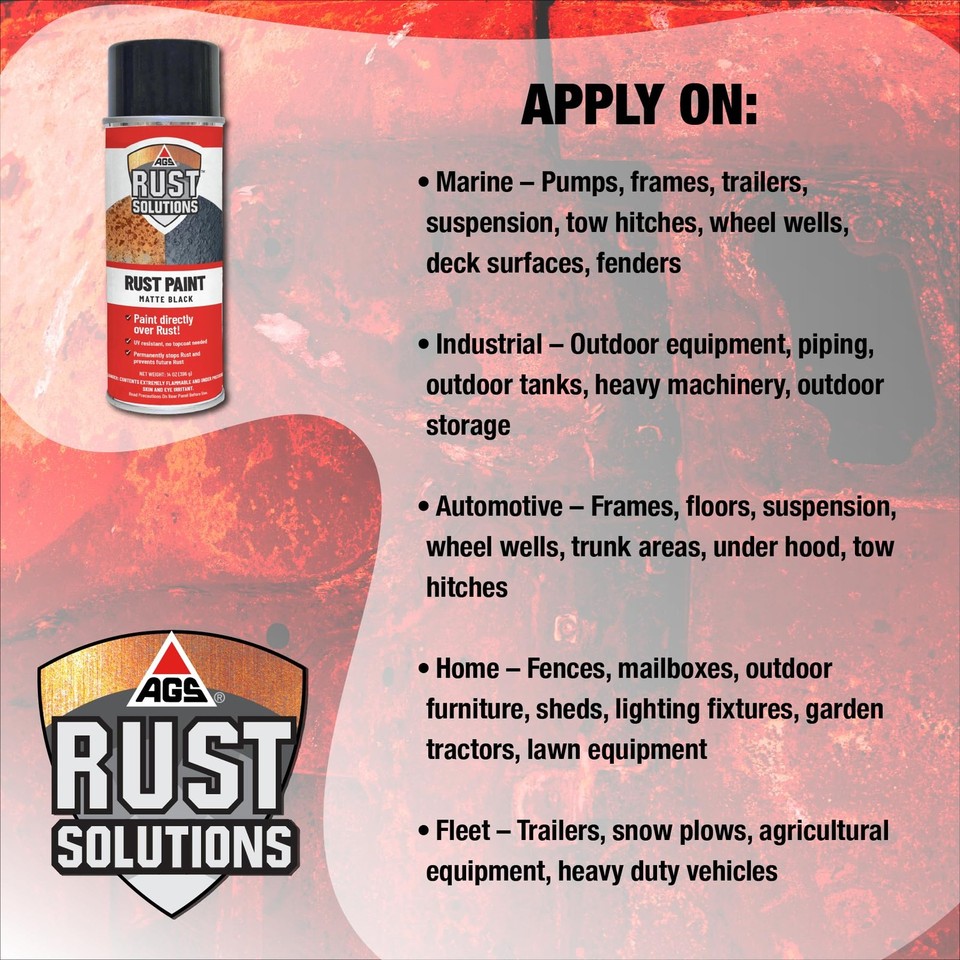 AGS RUST SOLUTIONS Apply Over Rust Paint for Stopping Rust and ...