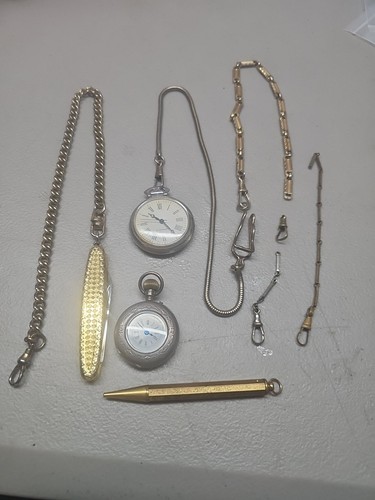 Pocket Watches, Chains & Fobb Lot Bundle Deal | eBay