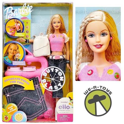Button Blast Barbie Doll DIY Make lots of Fun Buttons 56946 Mattel 2002 NRFB | eBay