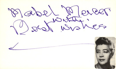 Mabel Mercer Signed Auto 3x5 Index Card Everything is Rhythm | eBay