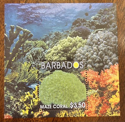 Barbados: Souvenir Sheet MNH "Coral" #13-11192 | eBay