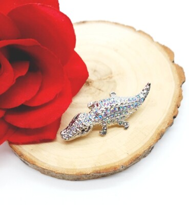 Vintage Brooch pin alligator crocodile reptile gator borealis ...