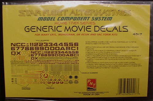 STAR TREK - Generic Movie Enterprise Decals - 1:537 Scale - by PNT | eBay
