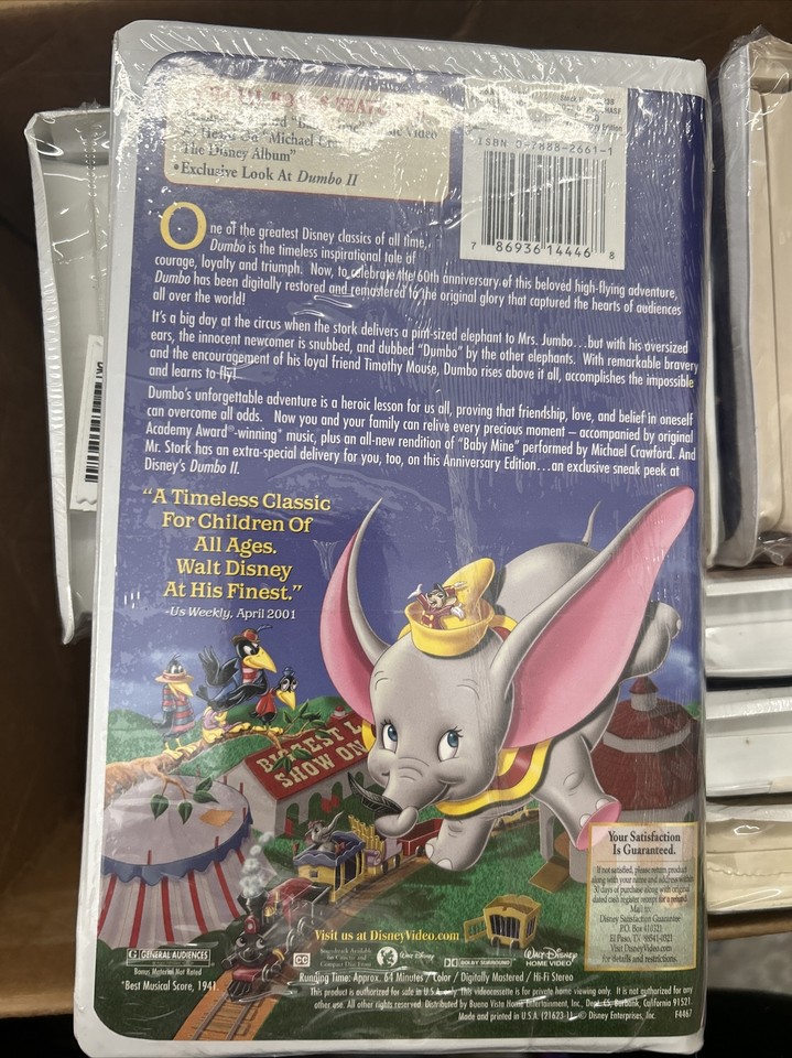 Dumbo (VHS, 2001, 60th Anniversary Edition) 786936144468| eBay