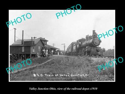 OLD 6 X 4 HISTORIC PHOTO OF VALLEY JUNCTION OHIO VIEW OF RAILROAD DEPOT ...