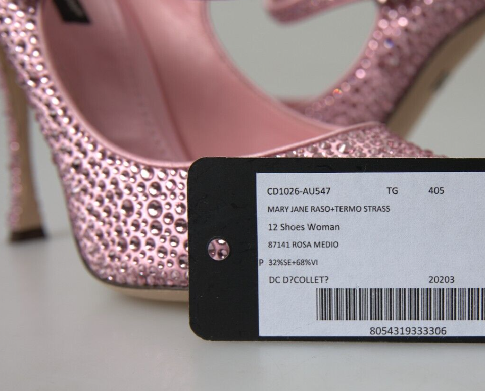 DOLCE & GABBANA Shoes Pink Strass Crystal Heels Pumps EU40.5 / US10 RRP ...