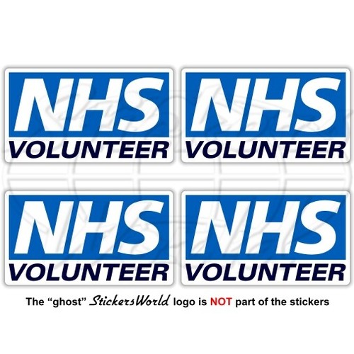 NHS VOLUNTEER Vinyl Bumper Stickers 76mm Key Workers Support Virus x4 ...