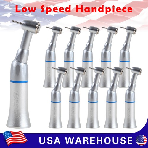 10* Dental Low Speed Contra Angle Handpiece fit High Speed FG1.6mm Burs ...