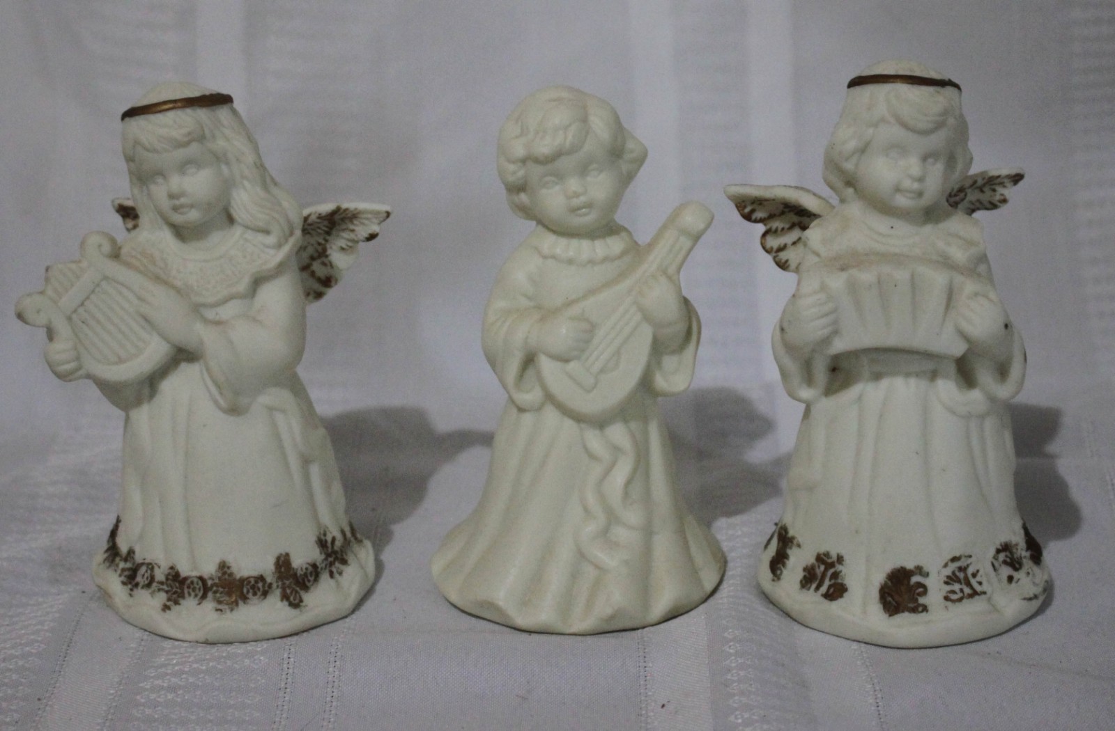 Vintage Ceramic Angel Bells -Lot of 3 Angels 5" Figurines w/ Musical ...