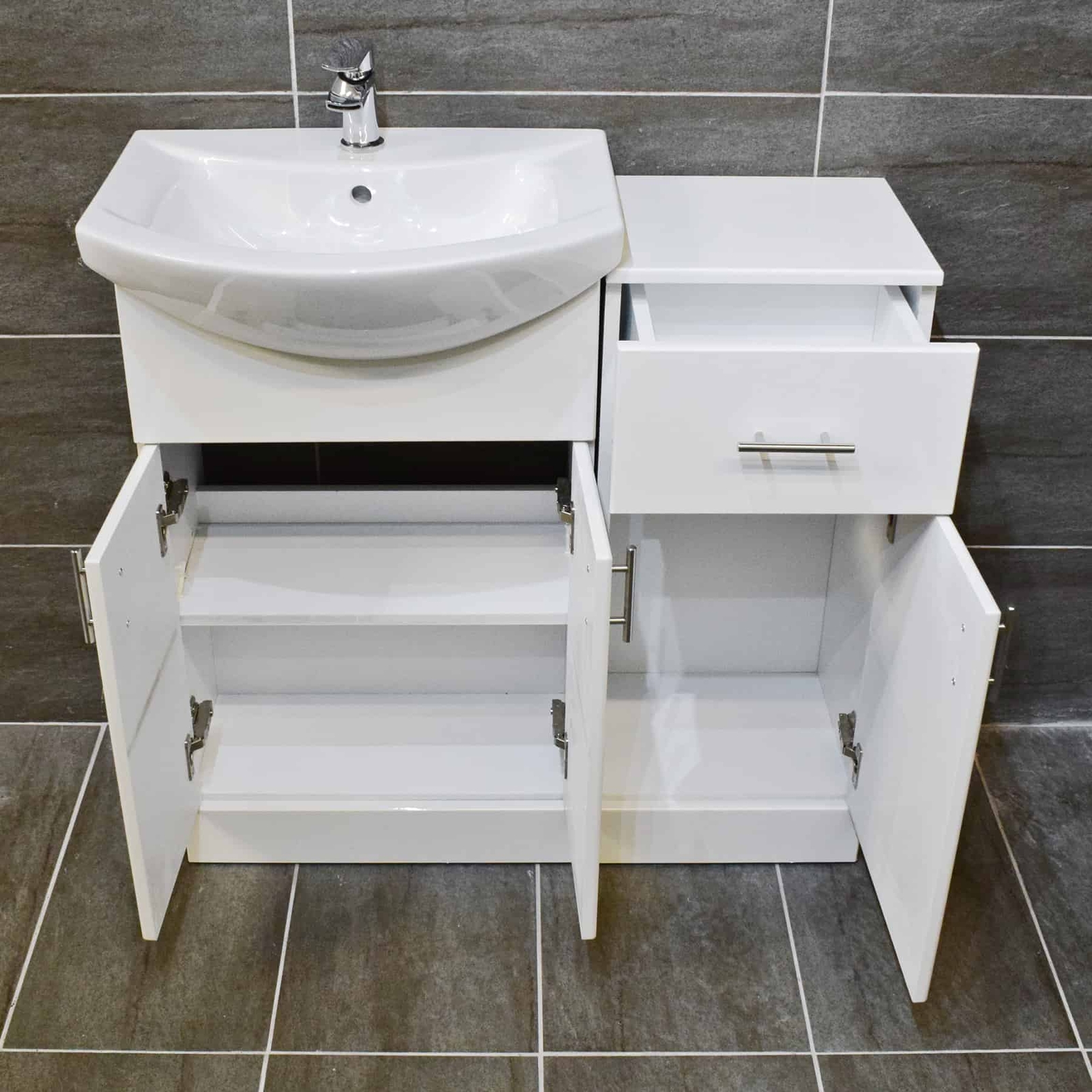 900mm St Moritz Bathroom Vanity Furniture Drawline Unit Anthracite ...