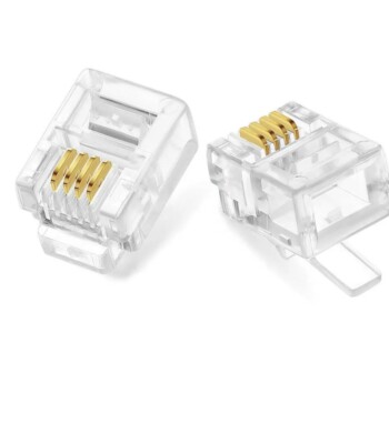 Connect + RJ11 Plug 6p4c Broadband/ADSL/Telephone Modular Connectors ...