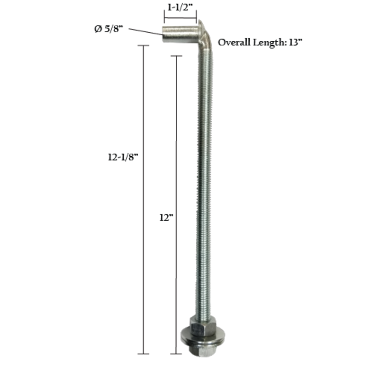 5/8" x 12" Heavy Duty J Bolt Lag Hinge Pin Fastener Zinc Plated | eBay