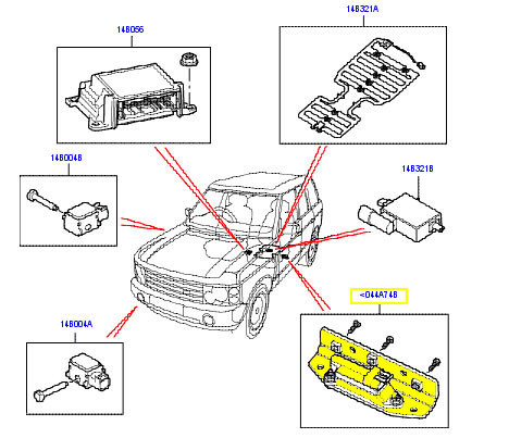 Land Rover Module Air Bag Crash Sensor Range Rover 2003 to 2005 ...