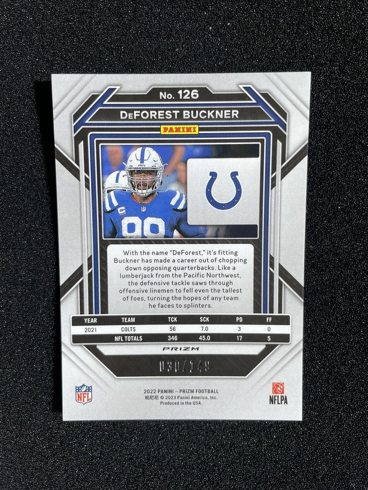 2022 Prizm Football DeForest Buckner Red Wave Prizm /149! Indianapolis ...